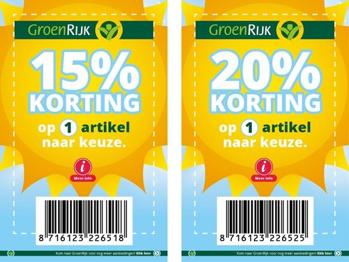 Voorwaarden kortingsbonnen - GroenRijk Geldrop